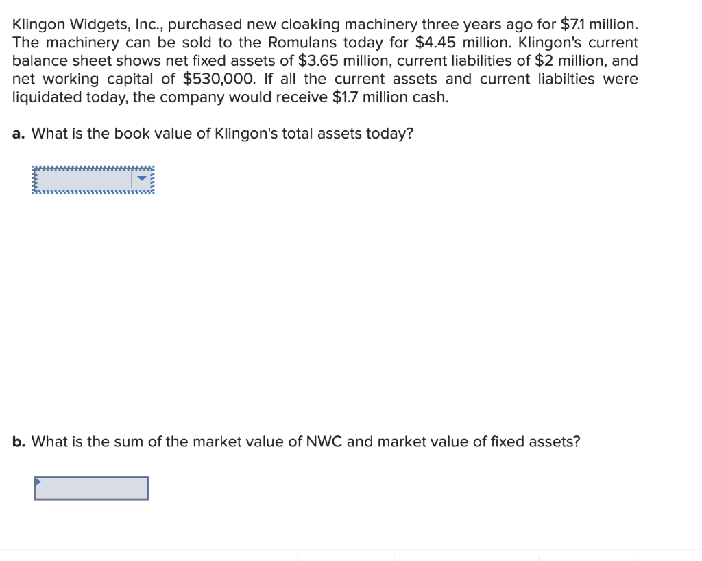 Solved Klingon Widgets, Inc., purchased new cloaking | Chegg.com