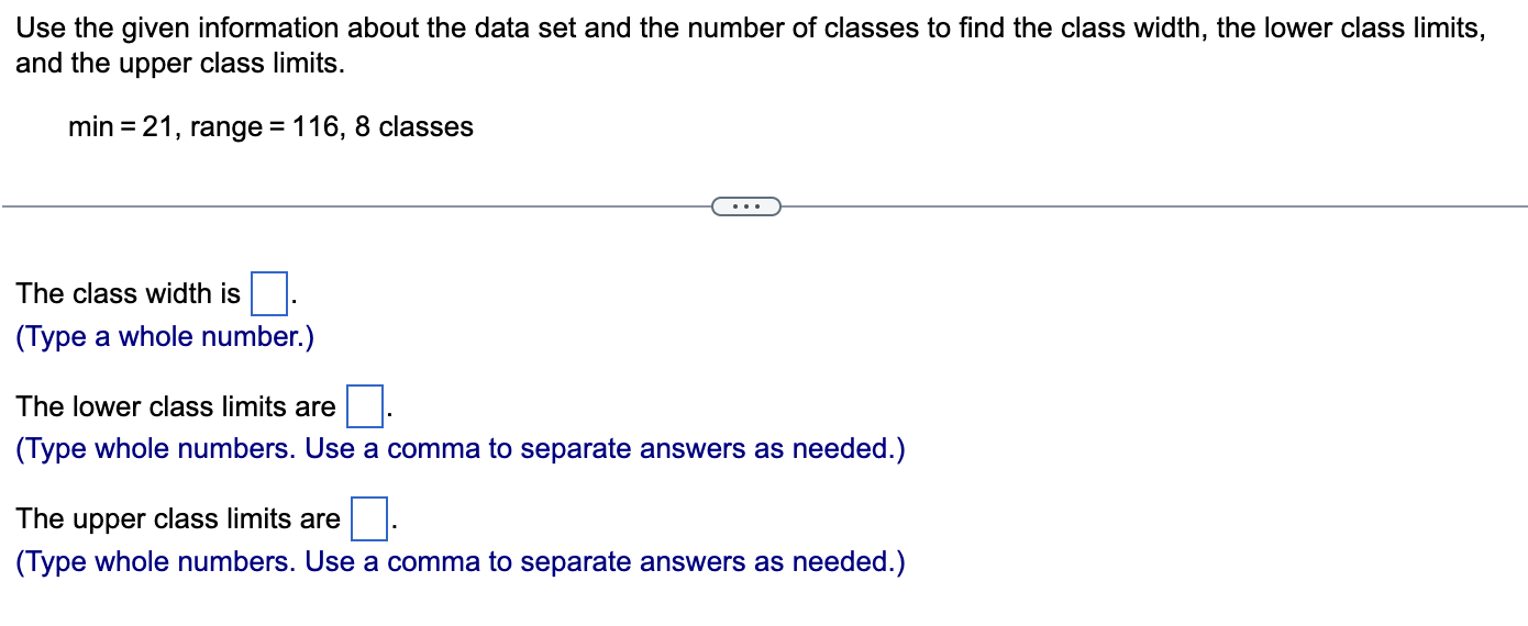 Solved Use the given information about the data set and the | Chegg.com