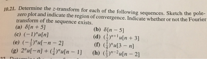 Solved 10 21 Determine The Z Transform For Each Of The