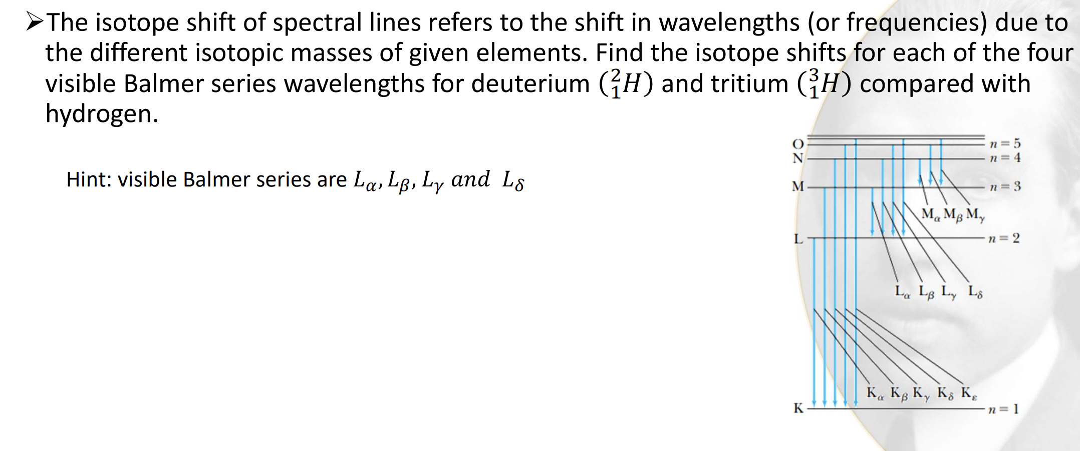 Solved The isotope shift of spectral lines refers to the | Chegg.com
