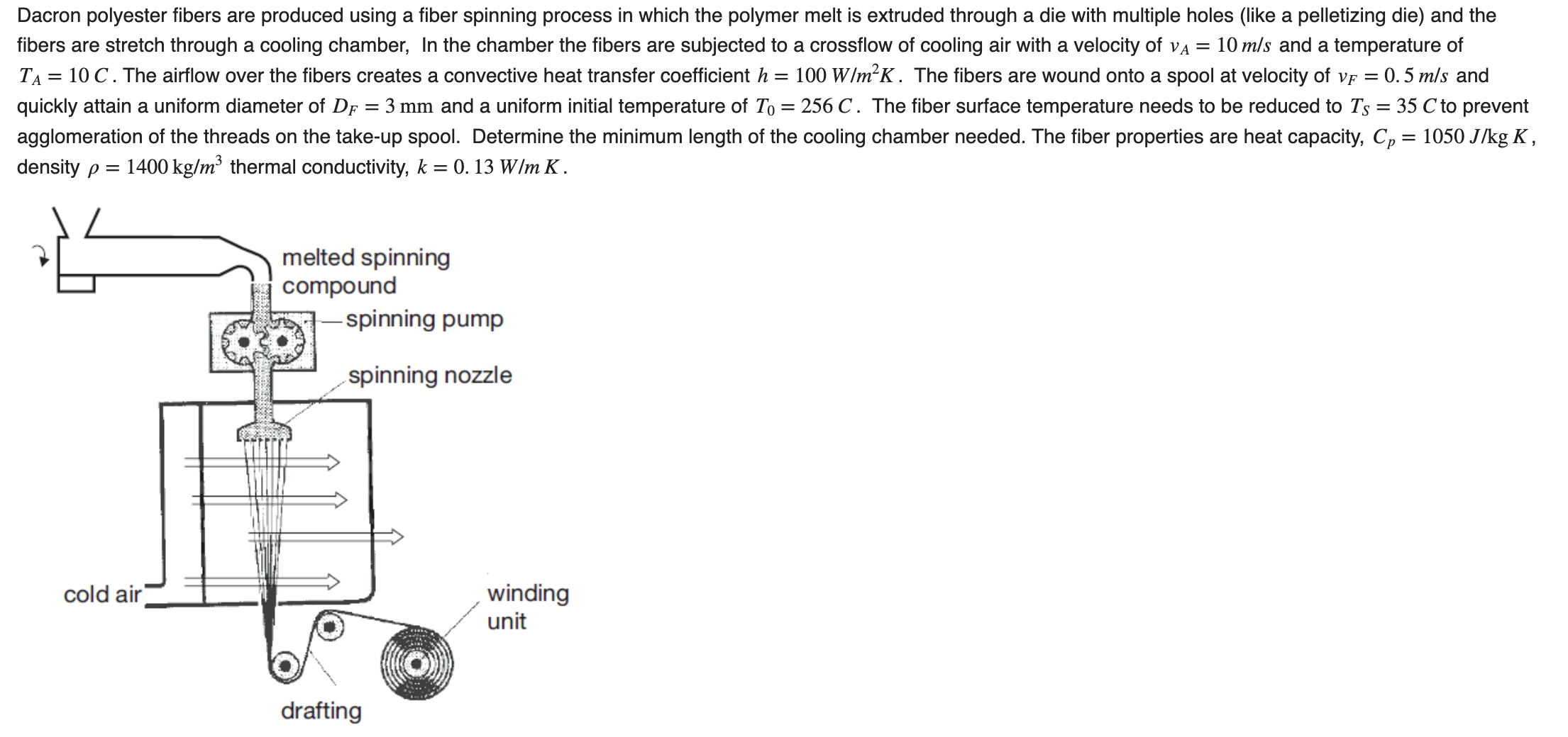 Solved Dacron polyester fibers are produced using a fiber | Chegg.com