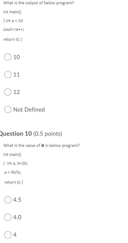 Solved What is the output of below program? int main() { int | Chegg.com
