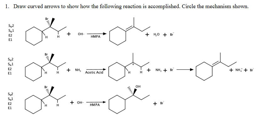 Solved Draw curved arrows to show how the following reaction | Chegg.com