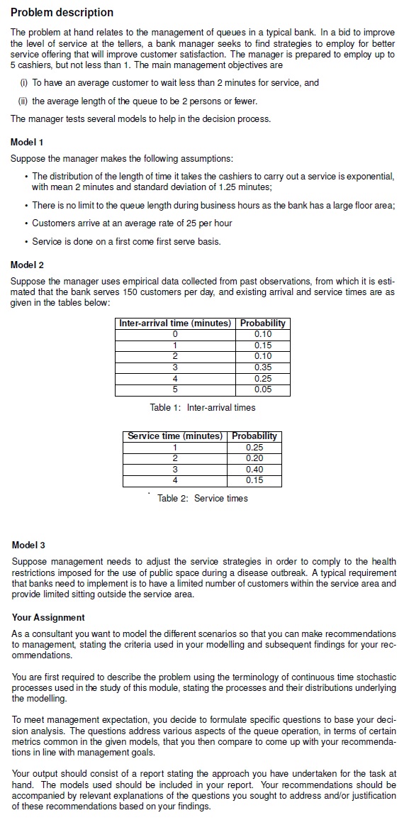 Solved Problem descriptionThe problem at hand relates to the | Chegg.com