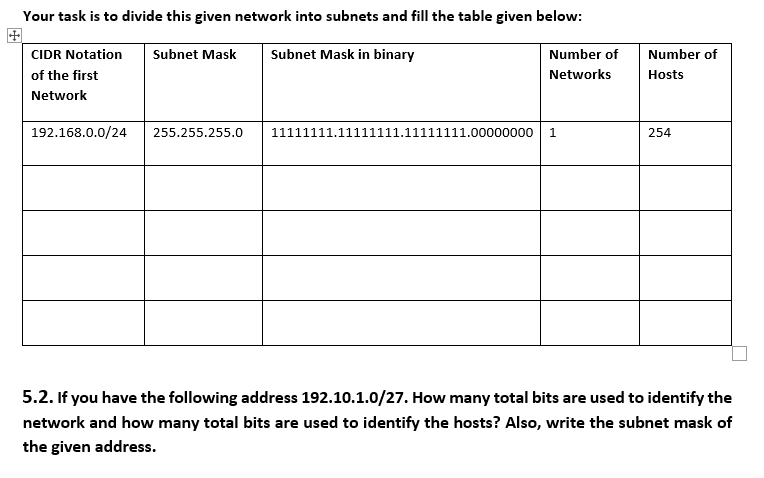 Solved 5.1. You have been given the IP address 192.10.0.0. | Chegg.com