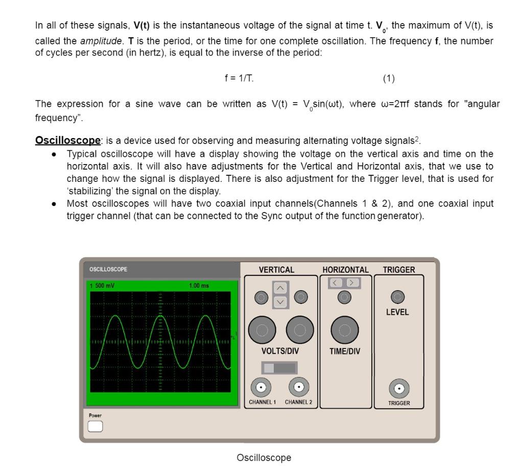 1. Introduction Function generator: (also called | Chegg.com