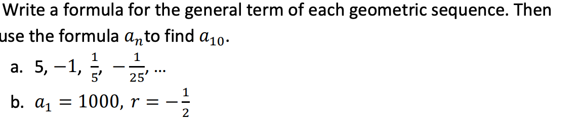 Solved Write a formula for the general term of each | Chegg.com