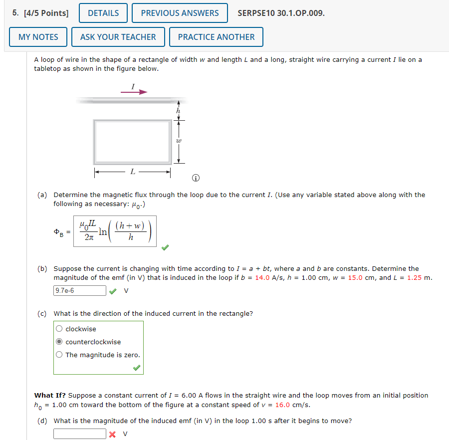 Solved A loop of wire in the shape of a rectangle of width w | Chegg.com