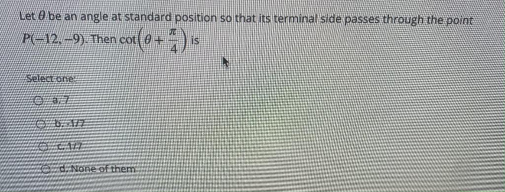Solved Let 0 be an angle at standard position so that its | Chegg.com