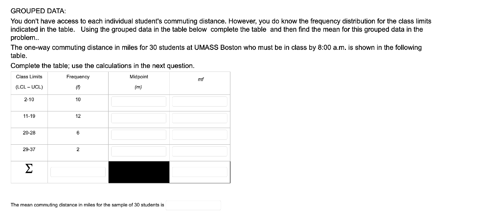 Solved GROUPED DATA: You don't have access to each | Chegg.com