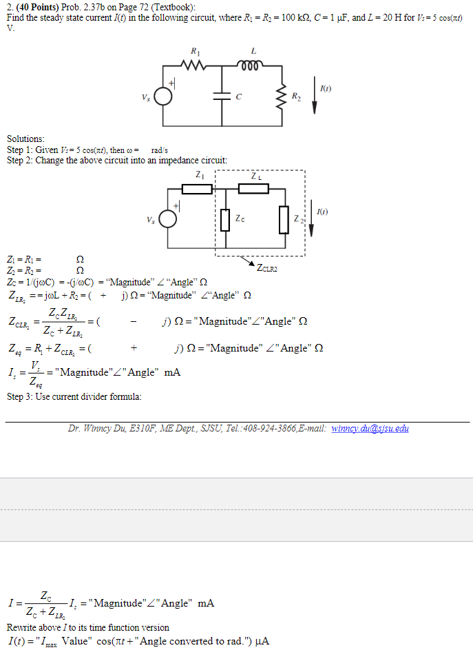 Solved 2. (40 Points) Prob. 2.37 b on Page 72 (Textbook): | Chegg.com