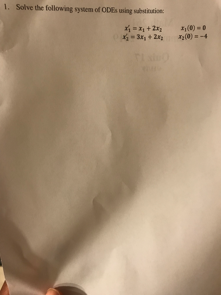 Solved Solve the following system of ODES using | Chegg.com