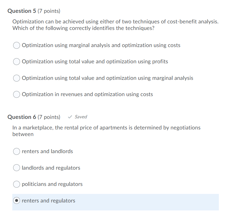 Solved Question 5 (7 points) Optimization can be achieved | Chegg.com