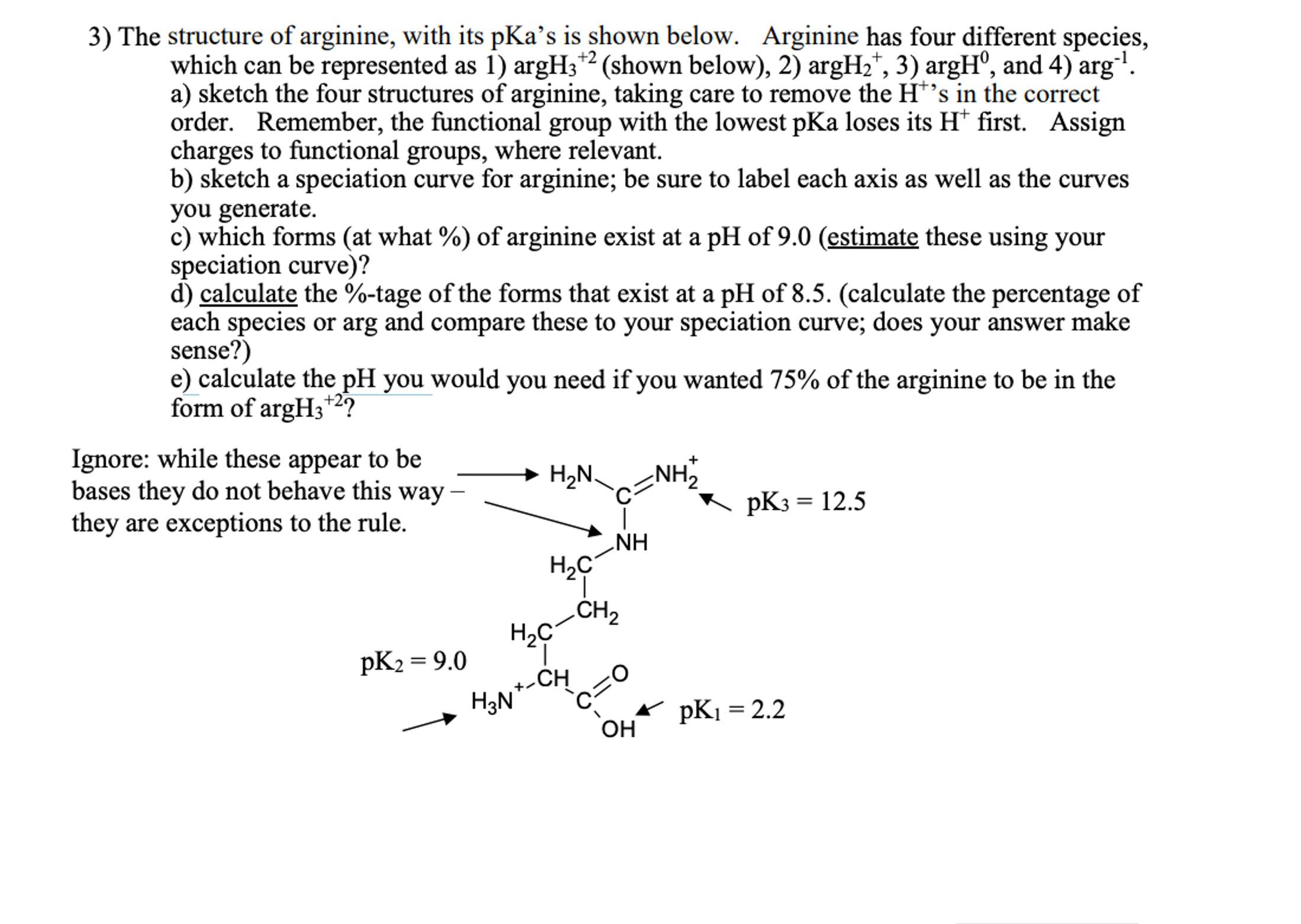Solved The structure of arginine, with its pKa's is shown | Chegg.com