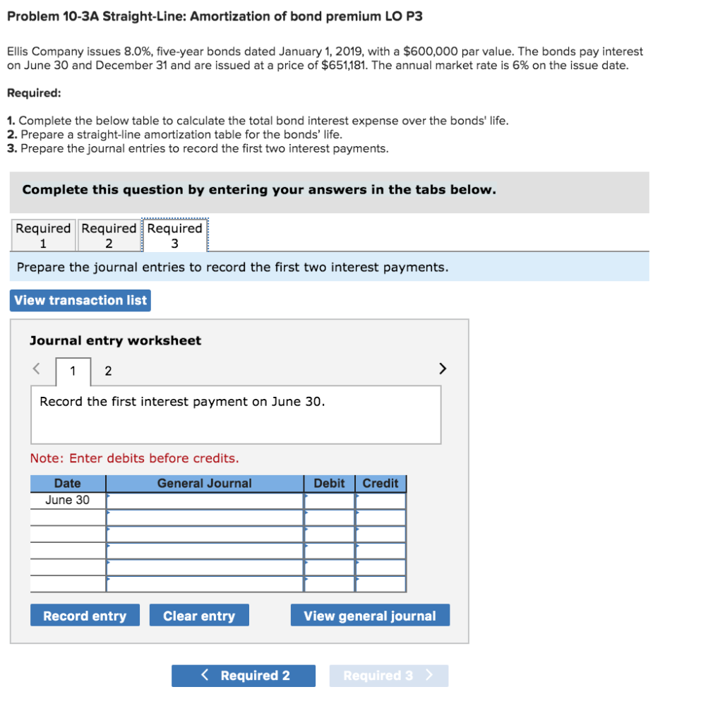 Solved Problem 10-3A Straight-Line: Amortization of bond | Chegg.com