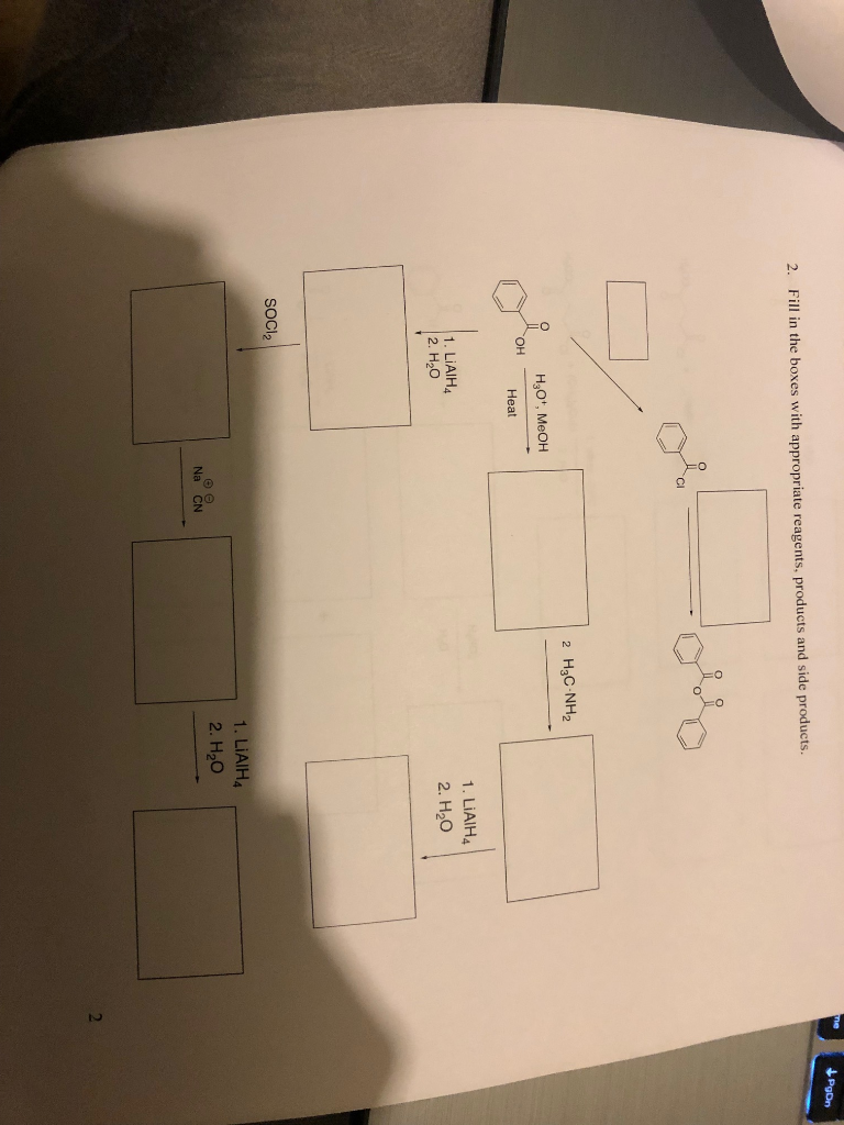 Solved LPgDn 2. Fill in the boxes with appropriate reagents, | Chegg.com