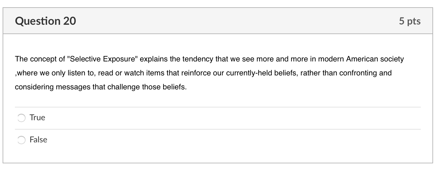 The concept of "Selective Exposure" explains the | Chegg.com