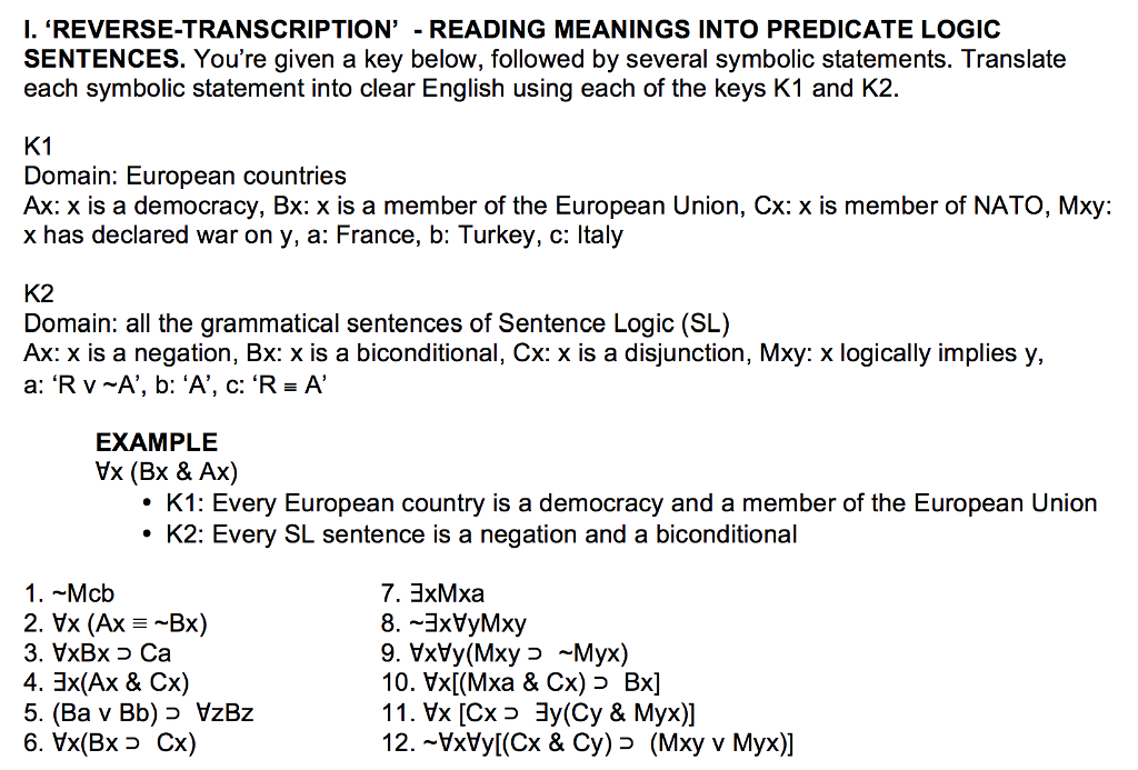 l. 'REVERSE-TRANSCRIPTION' - READING MEANINGS INTO | Chegg.com