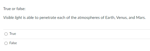 Solved True or false: Visible light is able to penetrate | Chegg.com