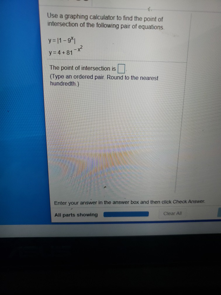 Solved Use a graphing calculator to find the point of | Chegg.com