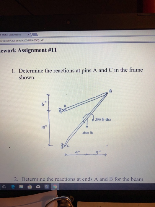 Solved Statics Lecturebook ring%2020 18%20(3).pdf ework | Chegg.com
