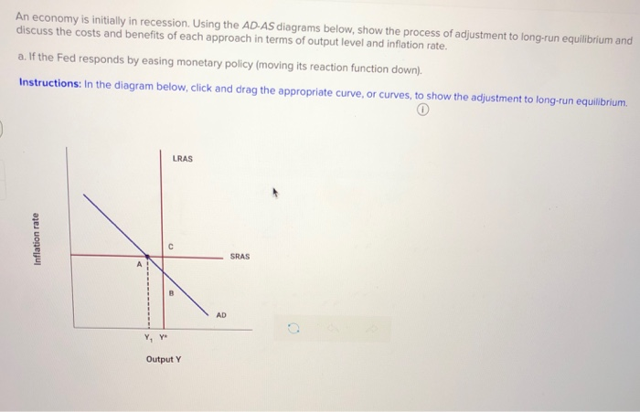 An economy is initially in recession. Using the AD-AS | Chegg.com