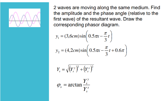 Solved 2 ﻿waves are moving along the same medium. Findthe | Chegg.com