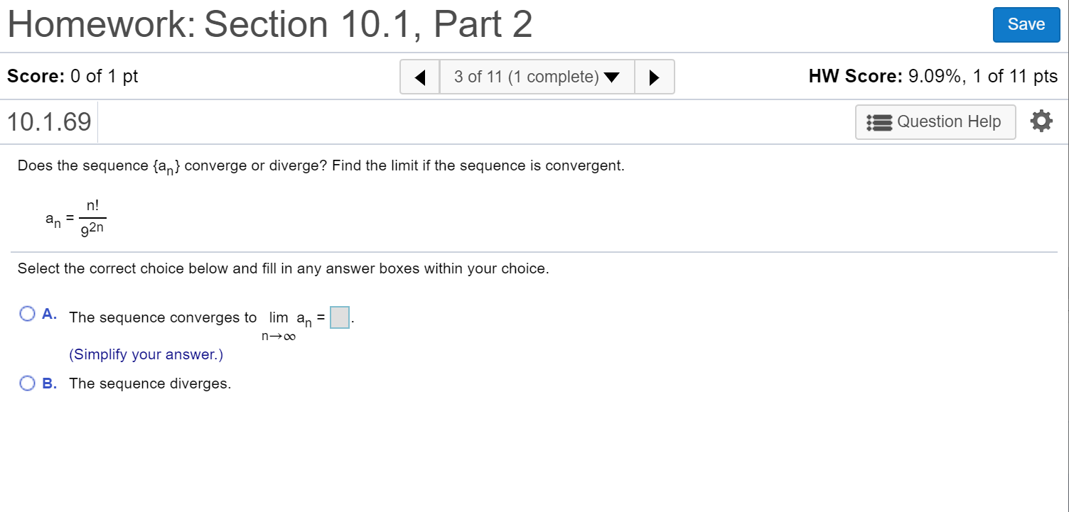 Solved Homework Section 10 1 Part 2 Save Score 0 Of 1 Pt
