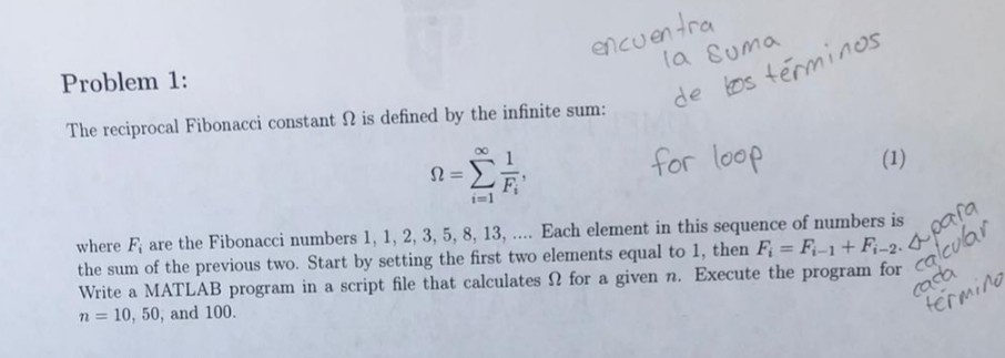 Solved encuentra Problem 1: la suma de los términos The | Chegg.com