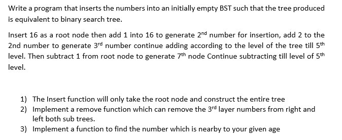 Solved Write a program that inserts the numbers into an | Chegg.com