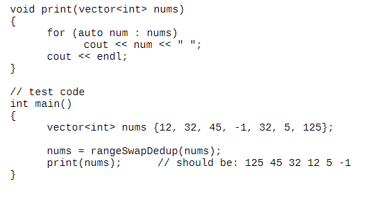 Solved Range swap sort with deduplication: Assume that we | Chegg.com
