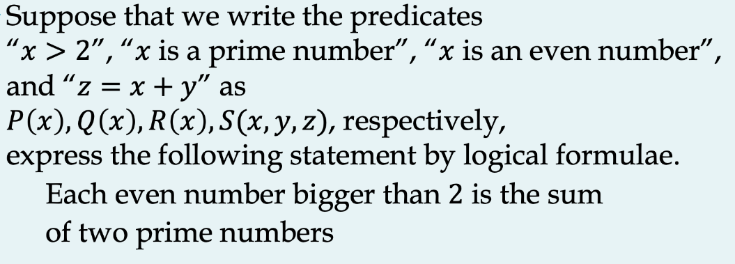 Solved Express “is the sum of two prime numbers” by a | Chegg.com
