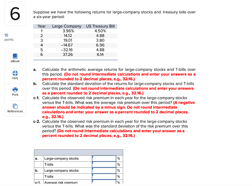 Solved 6 10 points eBook Hint Print ច References Suppose we | Chegg.com
