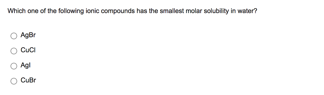 Solved Which one of the following ionic compounds has the | Chegg.com