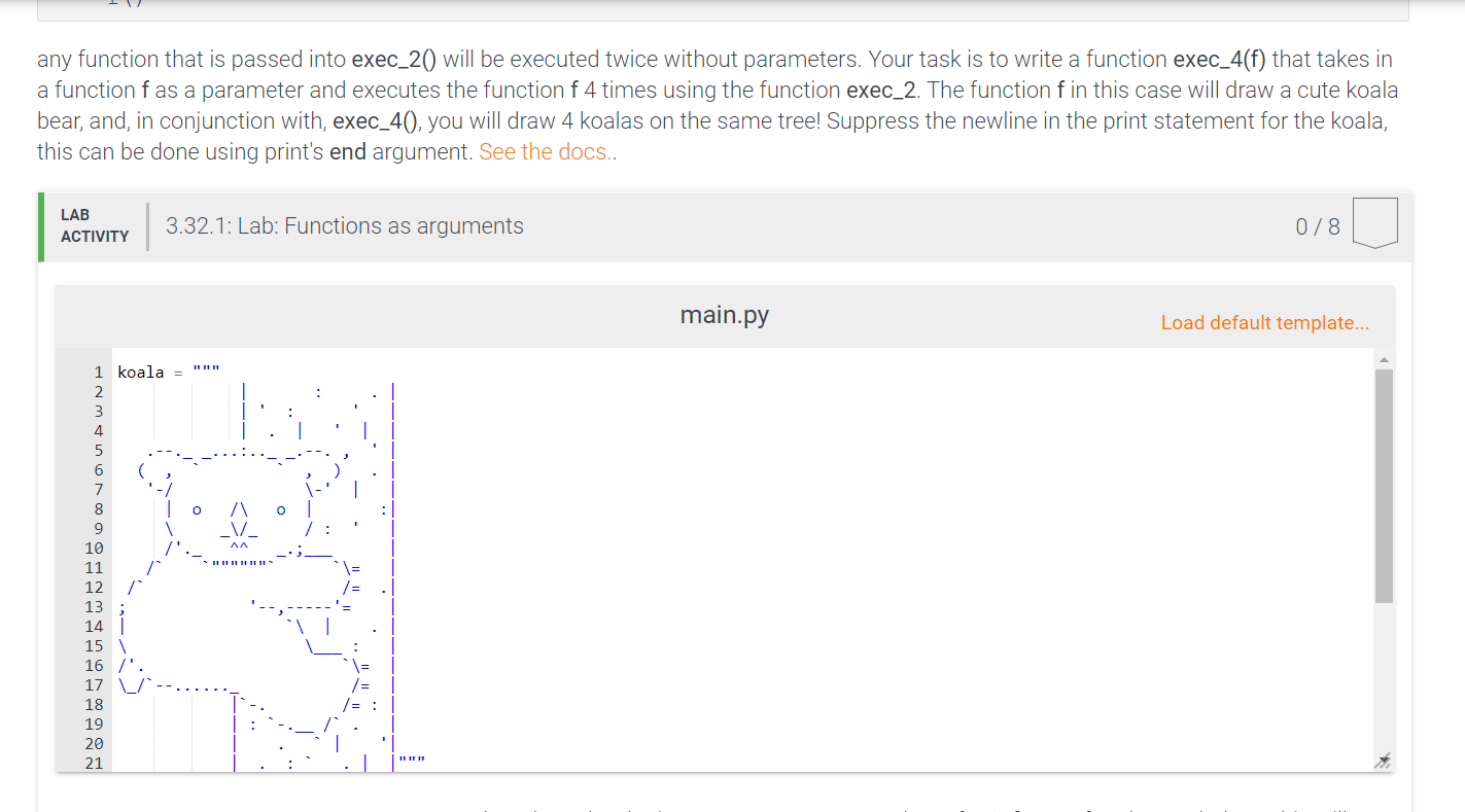 Solved 1 any function that is passed into exec_20) will be | Chegg.com