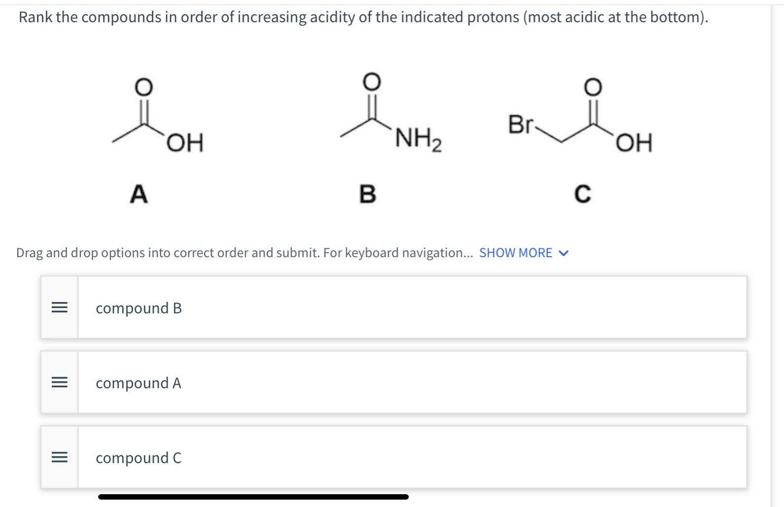 Solved Rank the compounds in order of increasing acidity of | Chegg.com