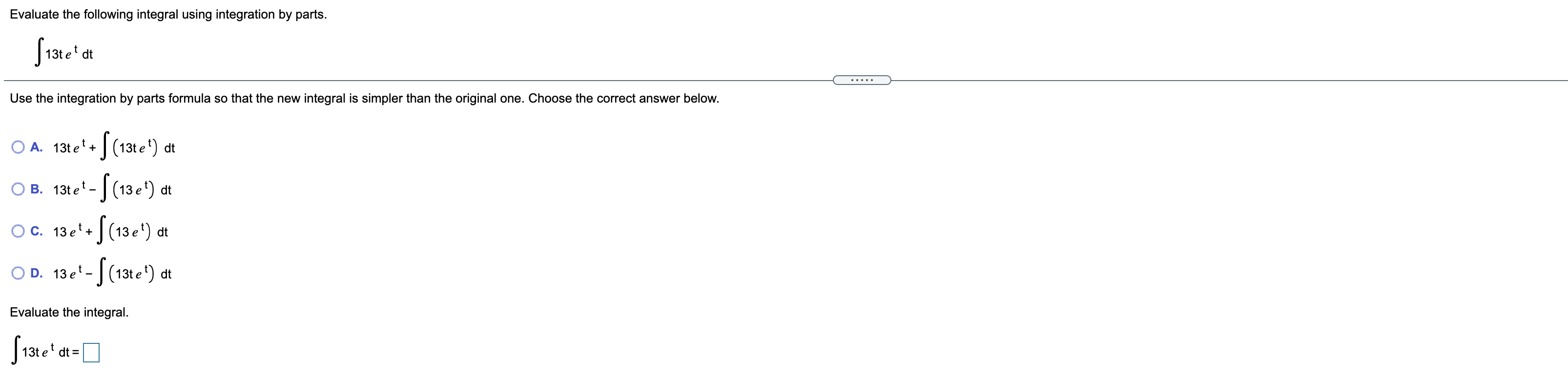 Solved Evaluate the following integral using integration by | Chegg.com