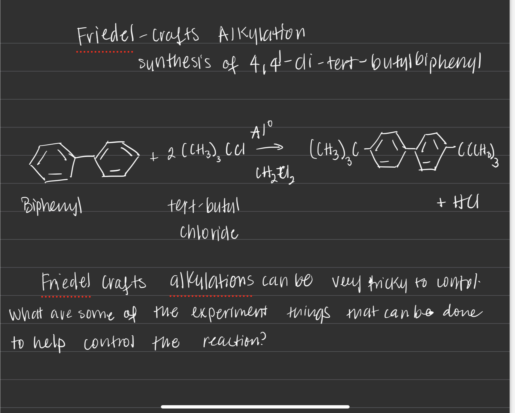 Solved Friedel-crafts Alkylation sunthesi's of 4,4 | Chegg.com