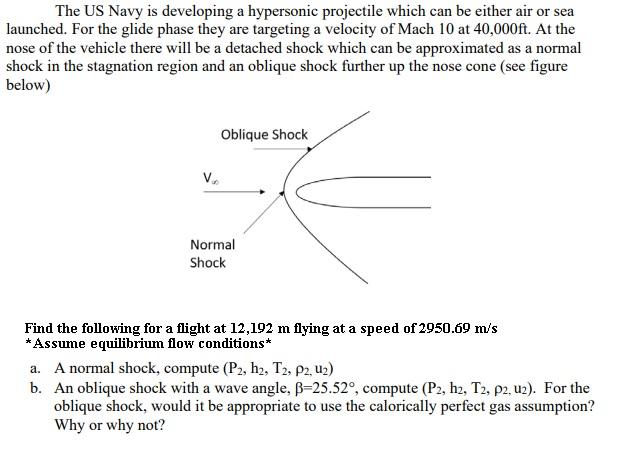 Solved The US Navy is developing a hypersonic projectile | Chegg.com