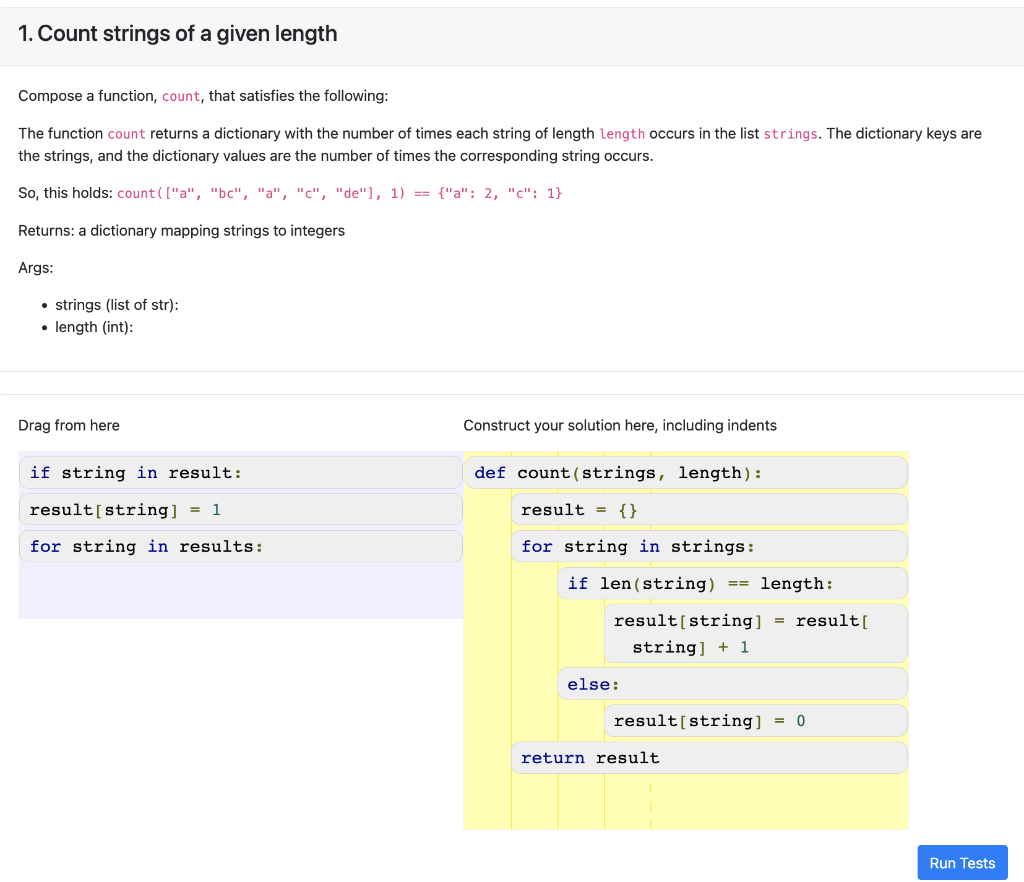 Solved 1. Count strings of a given length Compose a | Chegg.com