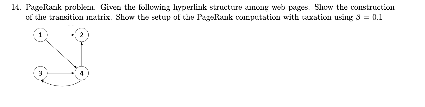 Solved 14. PageRank problem. Given the following hyperlink | Chegg.com Solved 14. PageRank problem. Given the following hyperlink | Chegg.com