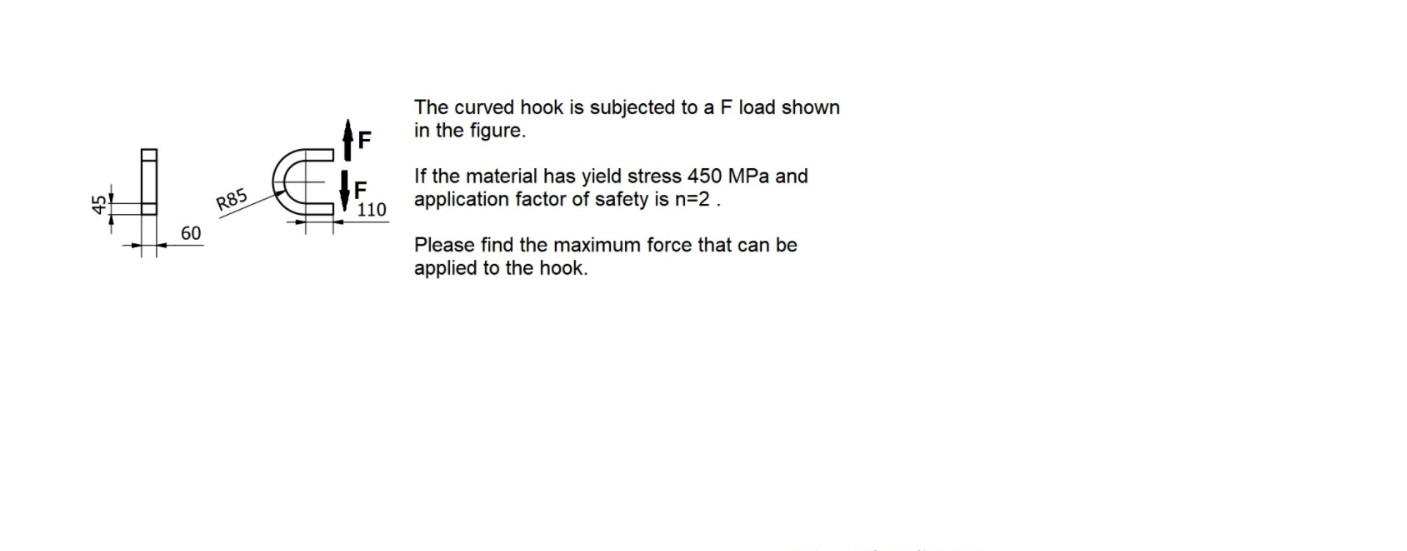 Solved The curved hook is subjected to a F load shown in the | Chegg.com