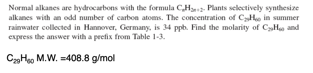 Solved Normal alkanes are hydrocarbons with the formula | Chegg.com