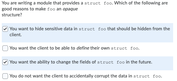 Solved You Are Writing A Module That Provides A Struct Foo