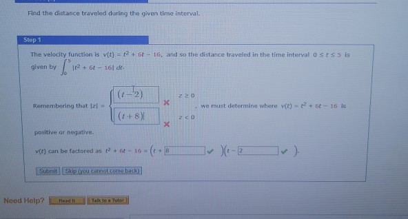Solved Find the distance traveled during the given time | Chegg.com