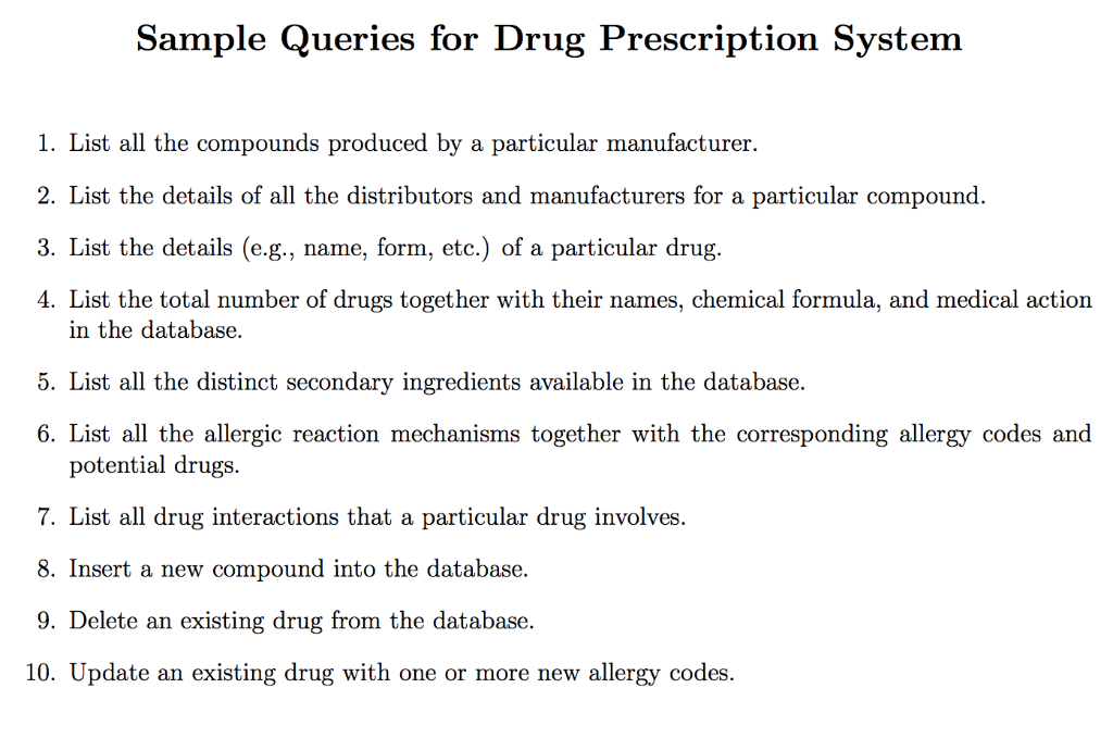 Using the description and sample queries below, | Chegg.com