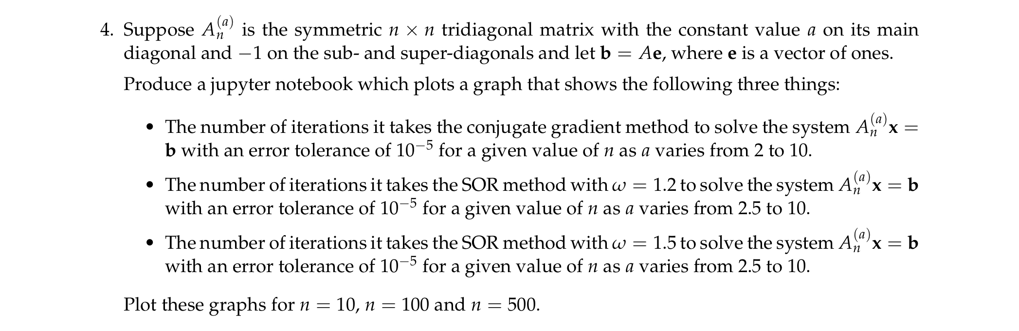 Solved Suppose An(a) ﻿is the symmetric n×n ﻿tridiagonal | Chegg.com