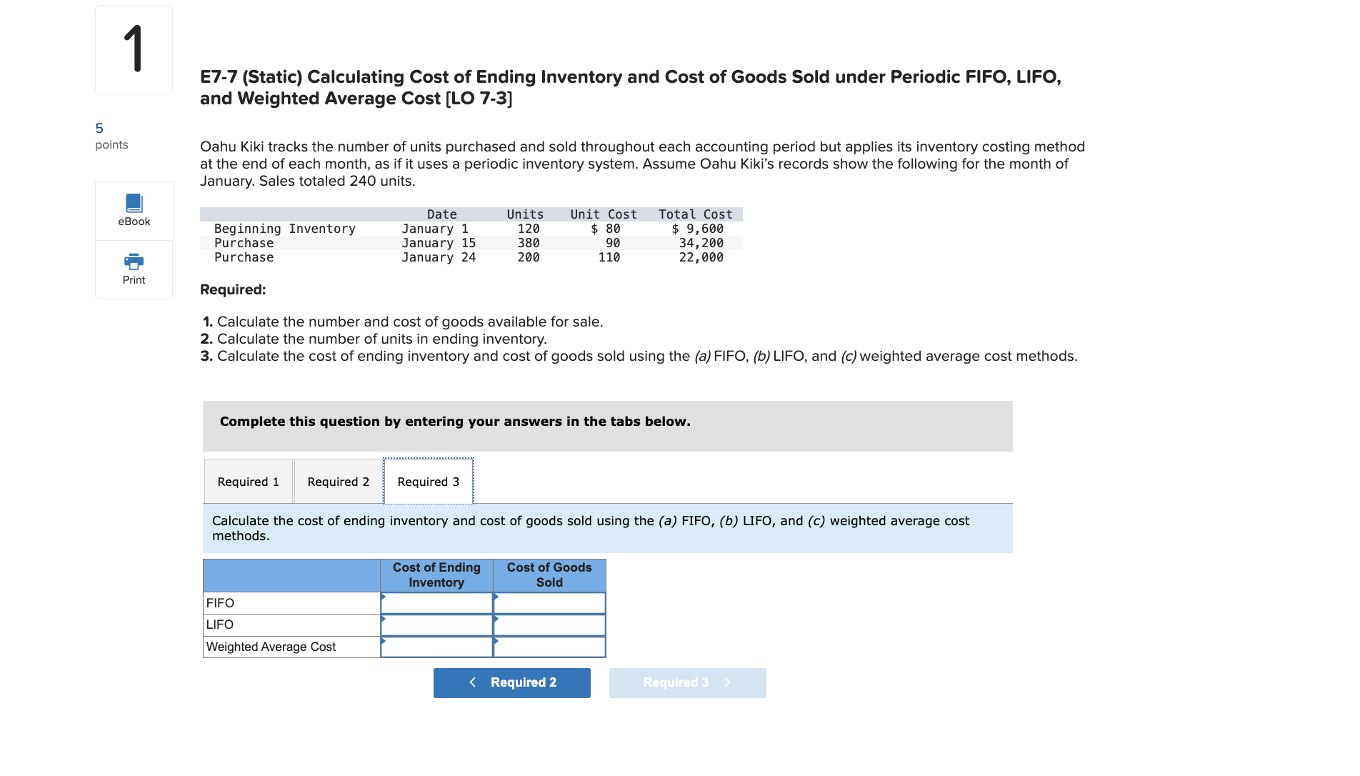 Solved E7-7 (Static) Calculating Cost of Ending Inventory | Chegg.com
