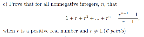 Solved c) Prove that for all nonnegative integers, n, that | Chegg.com
