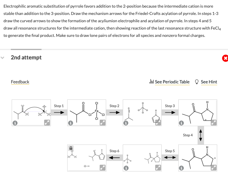 Solved Electrophilic aromatic substitution of pyrrole favors | Chegg.com